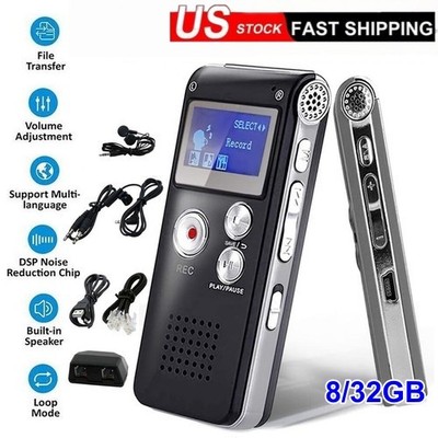 32GB/8GB Digital Voice Recorder Dictaphone for Lecture Meeting ...