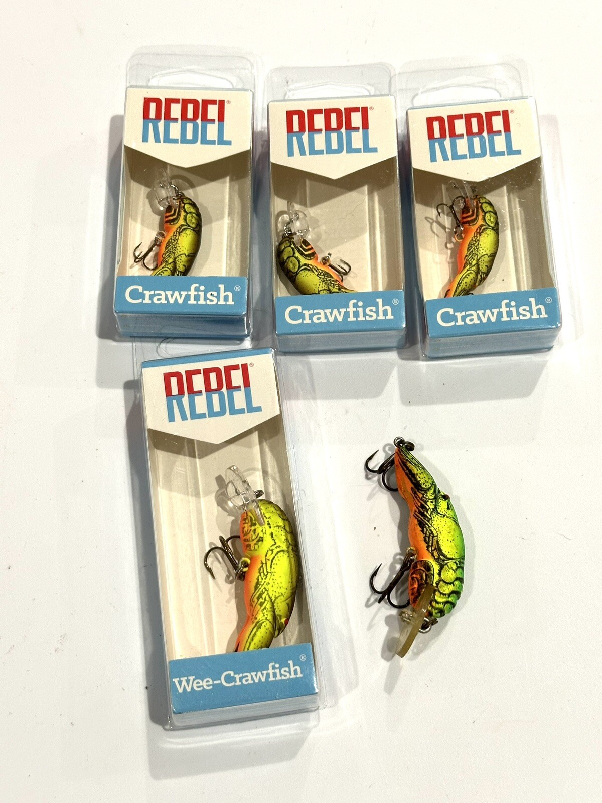 LOT OF 5 Misc. Rebel Crawfish Crawdad Crankbait Fishing Lures NOS! | eBay