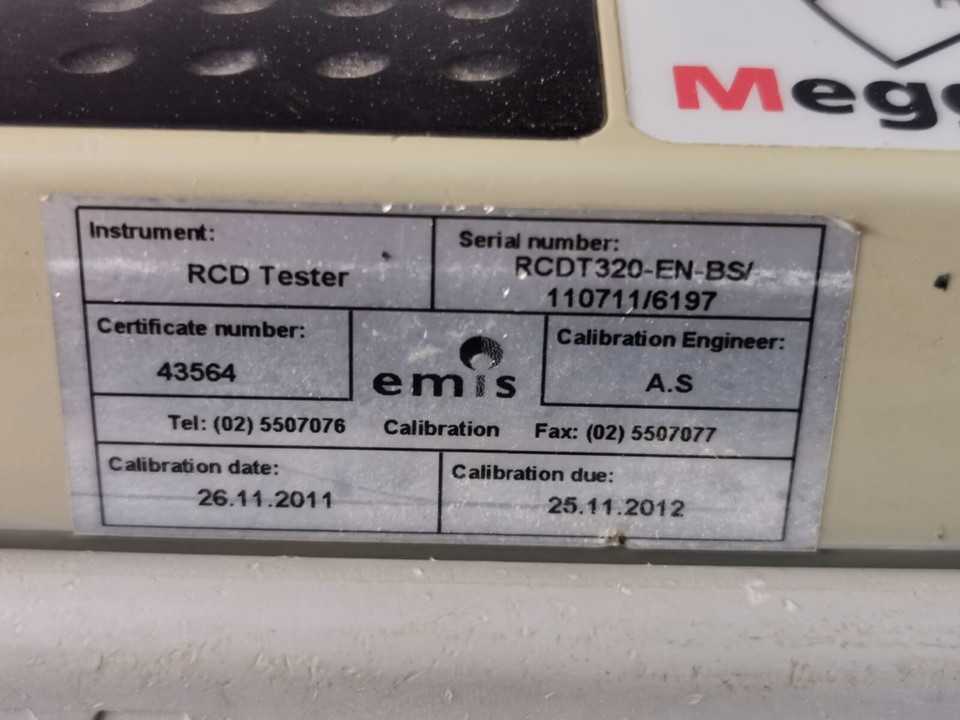 Megger RCDT320 RCD Tester - Without Any Accessories Included | eBay
