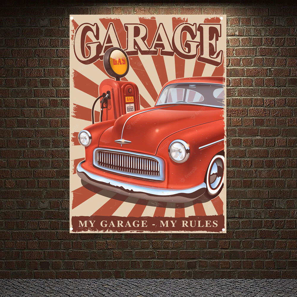 Welceome MOTEL Vintage Car Poster Tapestry Pin Up Girl Flag Wall ...