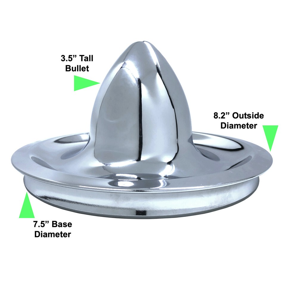 7.5 inch Rally Wheel Smoothie Bullet Center Cap | 8 inch Outside ...