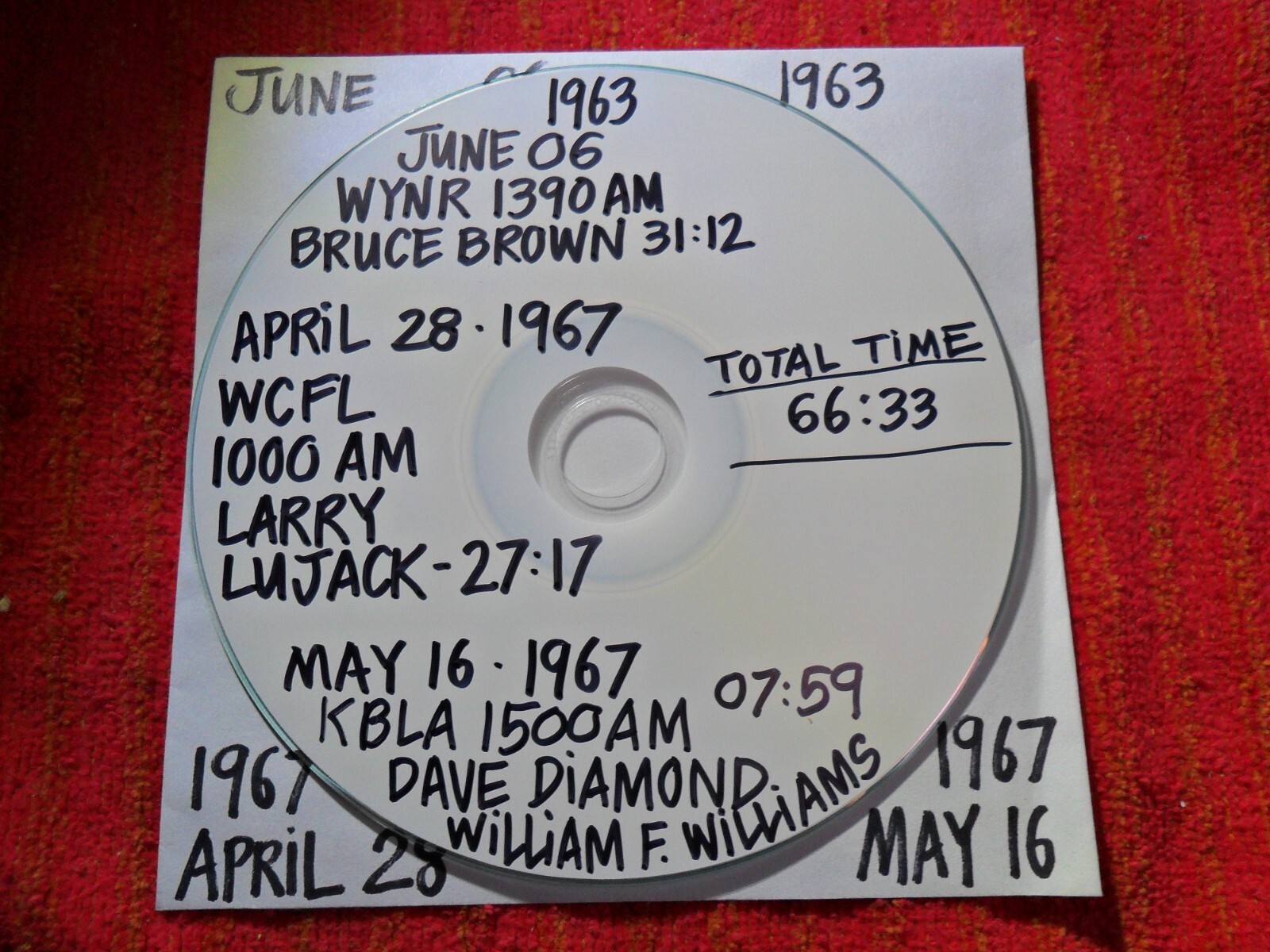 KRLA 1110 WYNR 1390 WCFL 1000 KBLA 1500 AM FOSTER LUJACK DIAMOND ...