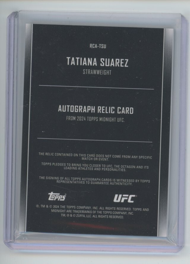 2024 Topps Midnight UFC Relic Autographs #RCATSU Tatiana Suarez Auto | eBay