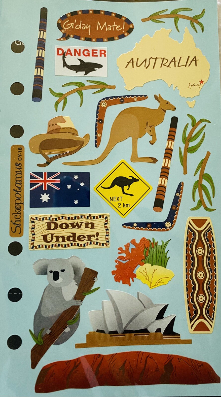 Set of 21 AUSTRALIA Stickers Kangaroo Koala Boomerang Aussie Flag Opera ...