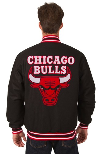 NBA Chicago Bulls JH Design Wool Reversible Jacket With Embroidered ...