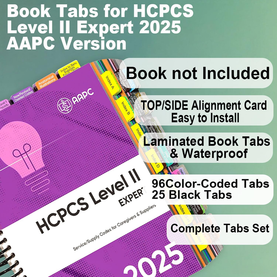 Index Tabs for AMA CPT Book, ICD-10 Code Book, HCPCS Level II Book, 3 ...
