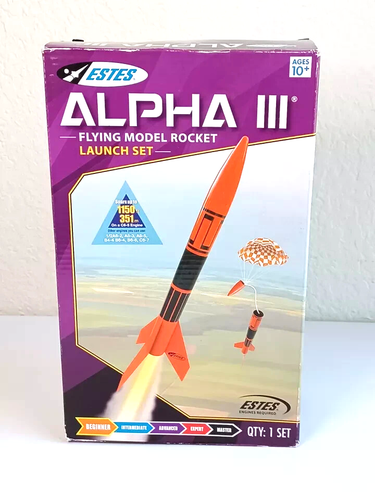 Estes Alpha III Flying Model Rocket Launch Set Kit EST1427 Open Box ...