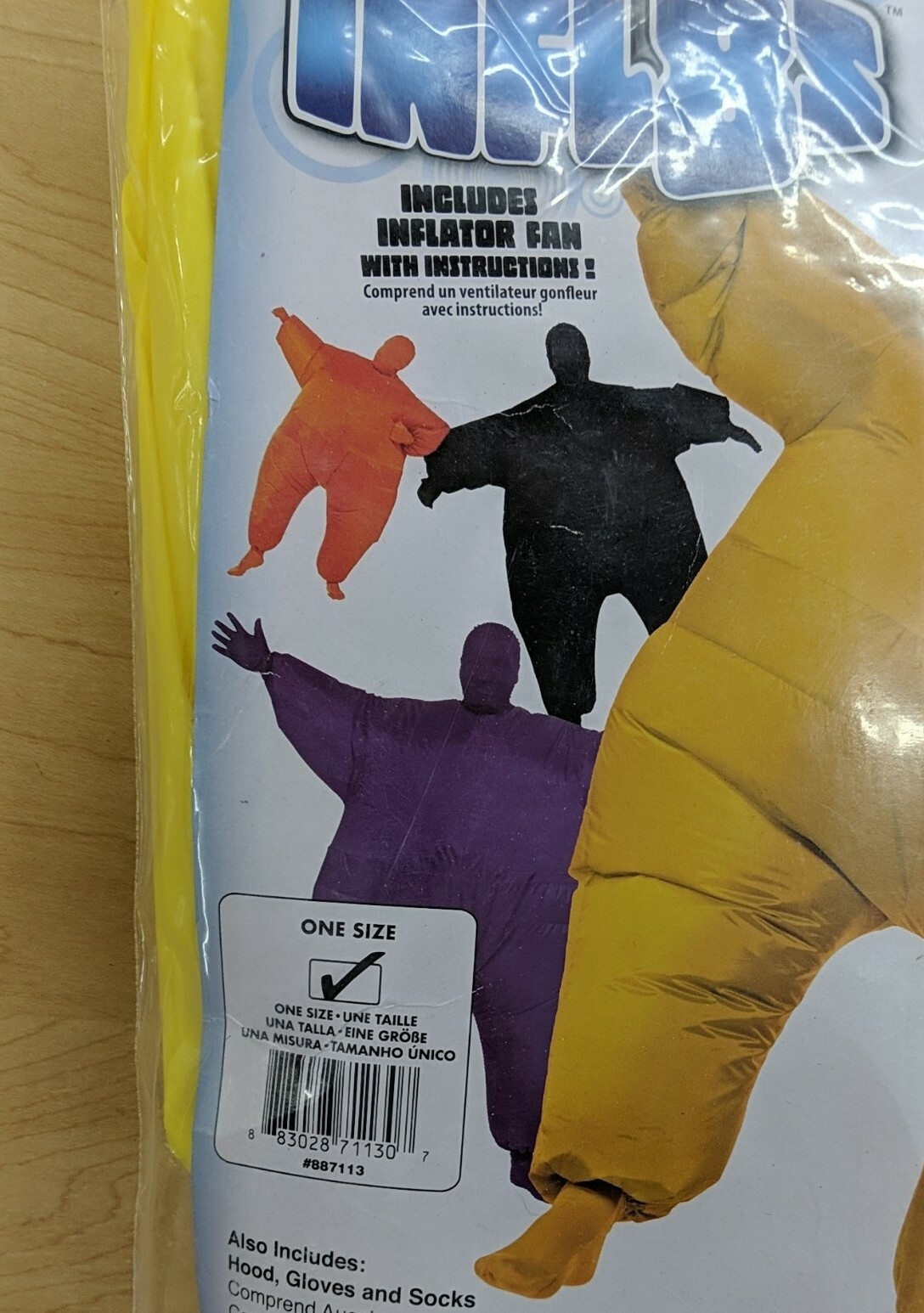 Inflatable Yellow Blow up Fat Suit Funny Adult Mens Sumo Halloween ...