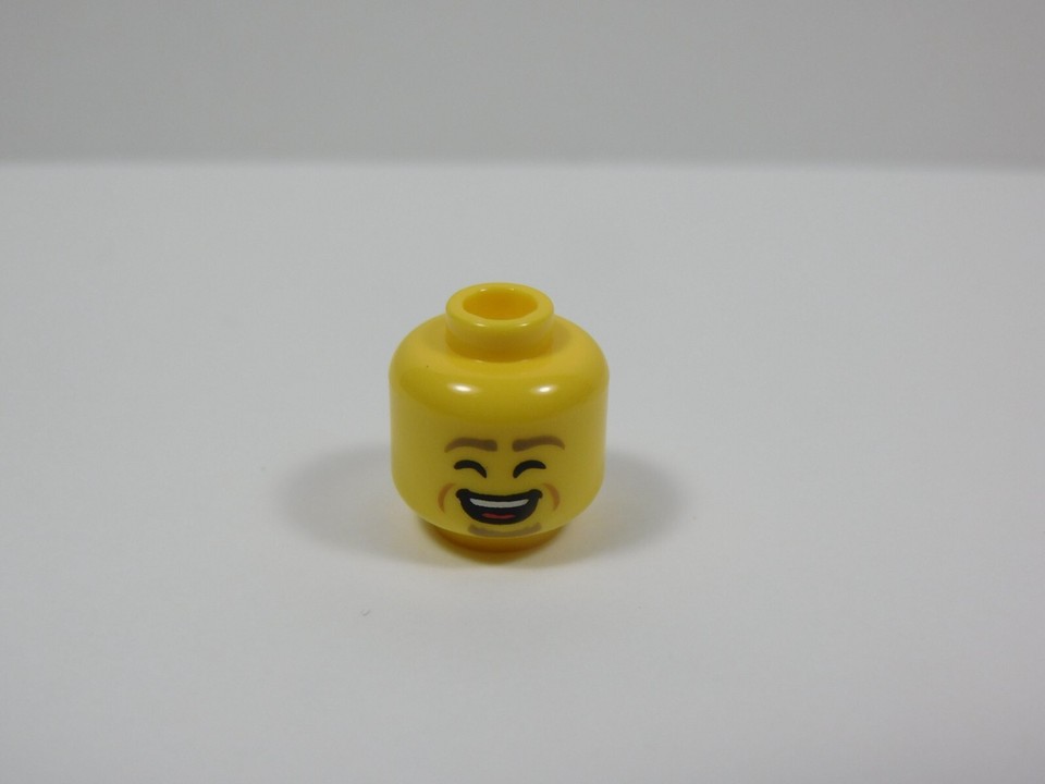 LEGO Yellow Male Boy Dual Sided Dark Tan Eyebrow Hair Closed Eyes ...