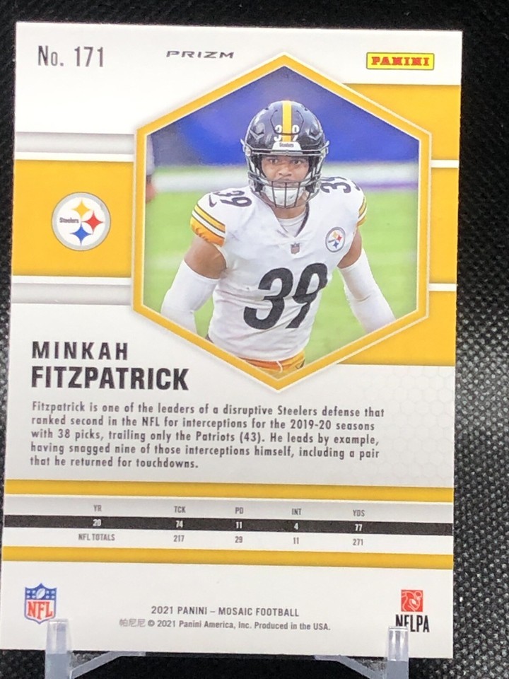 2021 Panini Mosaic Minkah Fitzpatrick Green Mosaic Prizm #171 Steelers ...