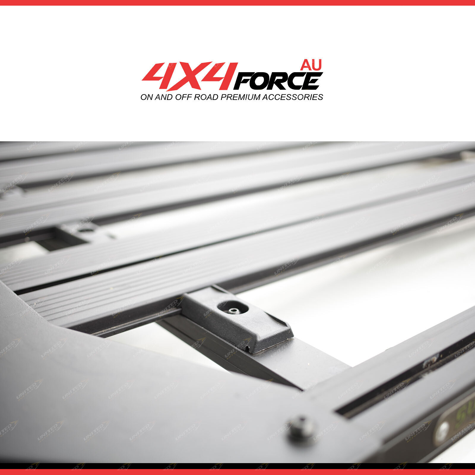 135x125cm Roof Rack Platform with Light Bar & Rails for Mitsubishi ...