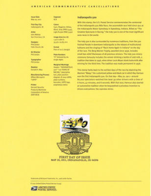 #1124 Forever Indianapolis 500 #4530 Souvenir Page | eBay