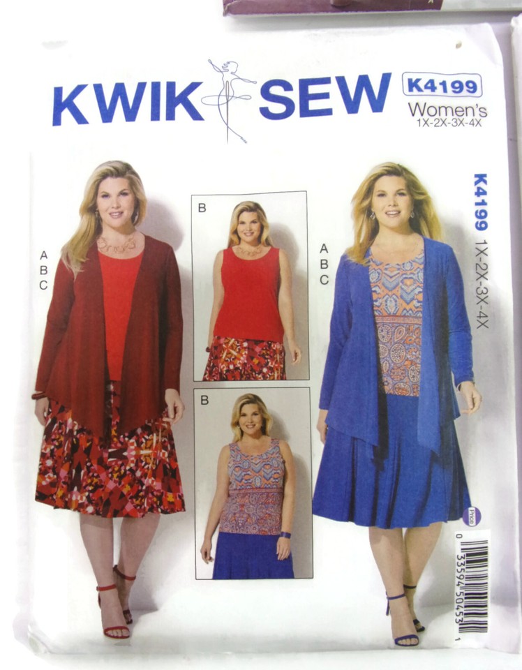 Lot Of 3 Kwik Sew & Simplicity Women's Plus Size Sewing Patterns Sizes ...