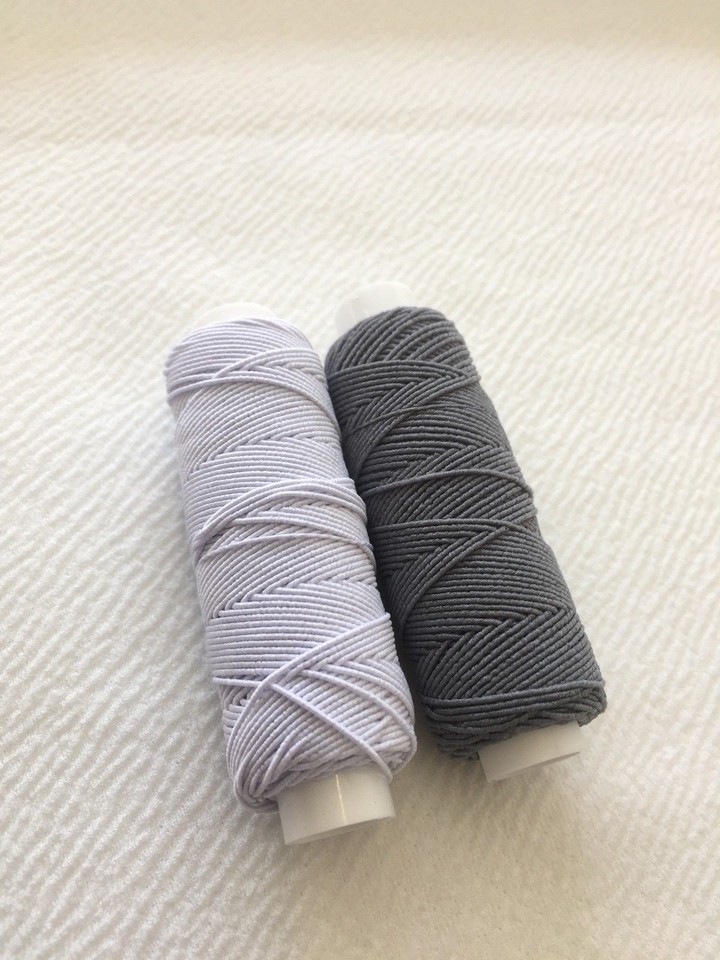 SHIRRING SHEARING ELASTIC THREAD 20 METRE SPOOLS PACK OF 2 REELS SEWING ...