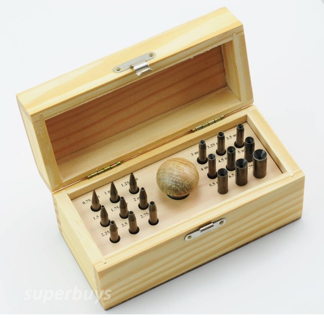 18pcs Round Bezel Setting Punch Punches Stone Ring GEMSTONE Burnish Set ...