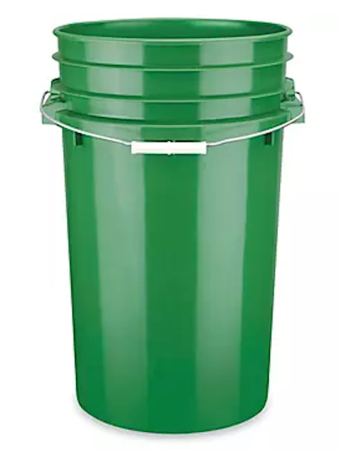 7 Gallon Food Grade Green BPA Free Bucket Pail with screw on lids(Pack ...