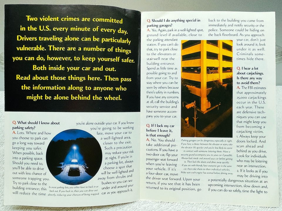 EVUC Vintage 2000's Shell Oil Car Safety Brochure Series (5), Tips ...