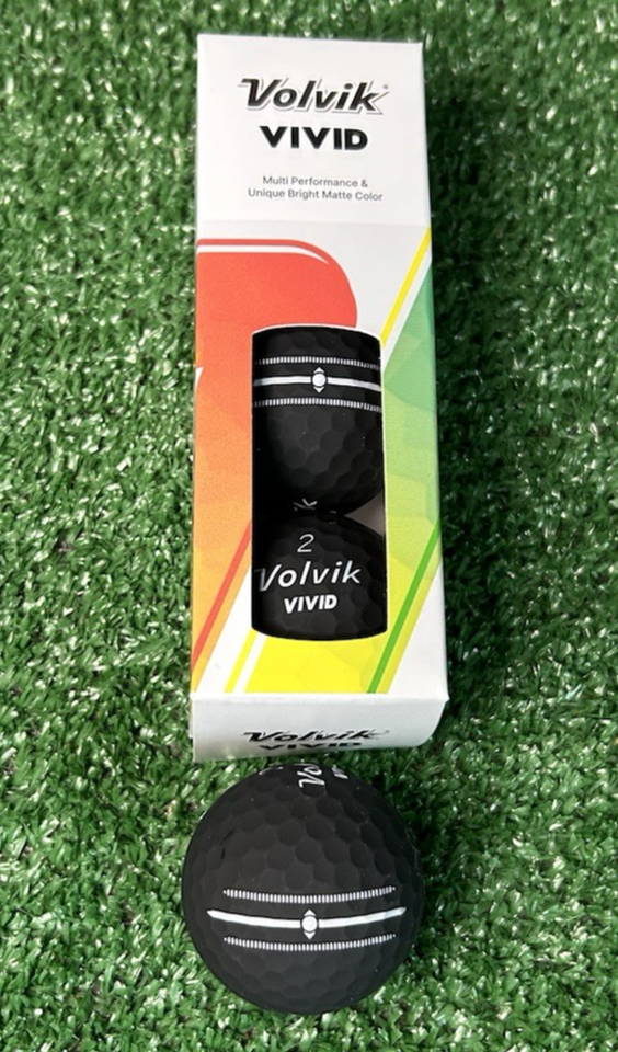 Volvik Golf Vivid Matte Finish Black 3-Piece Golf Balls (1 Sleeve of 3 ...