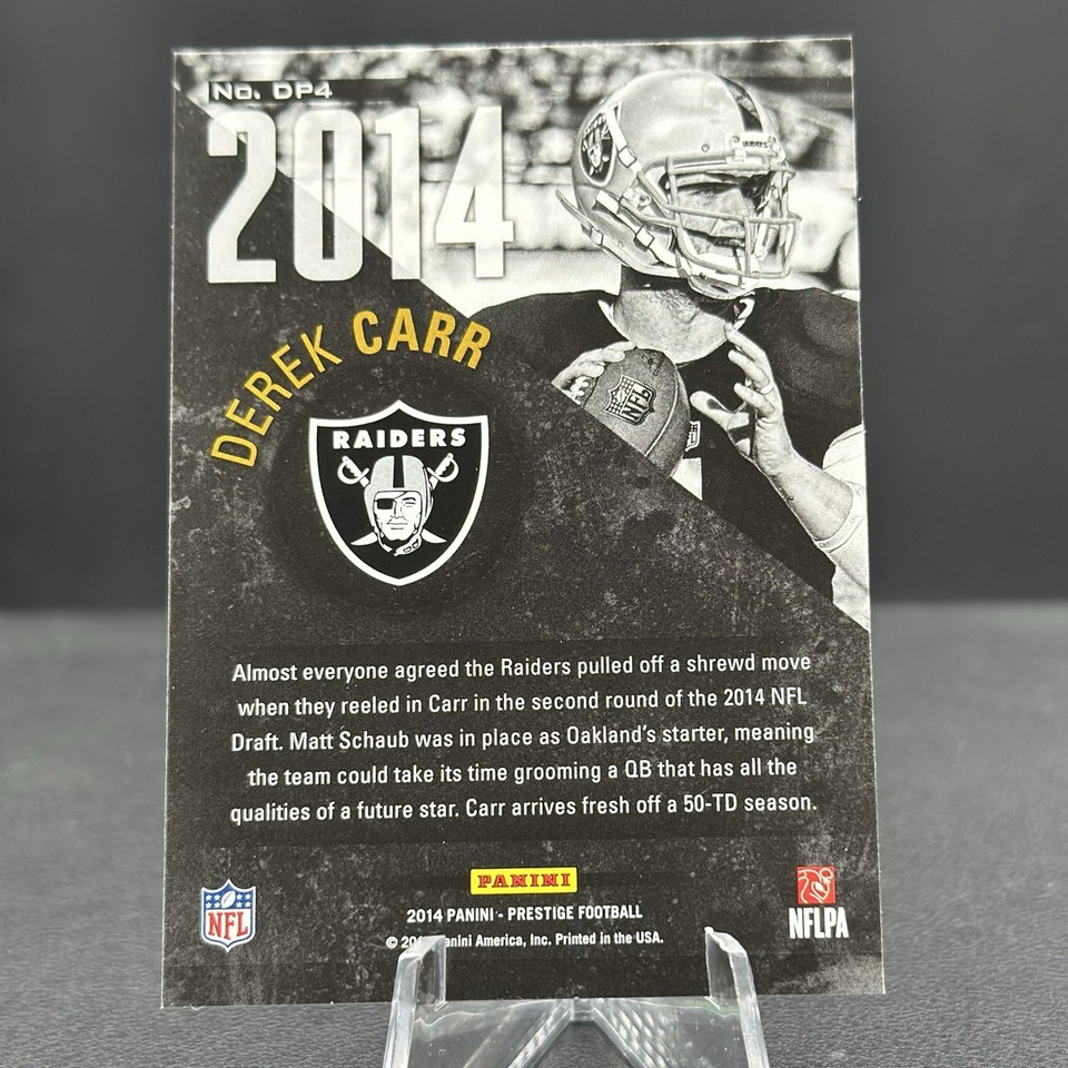 DEREK CARR Oakland Raiders 2014 DRAFT PICKS ROOKIE CARD Prestige ...