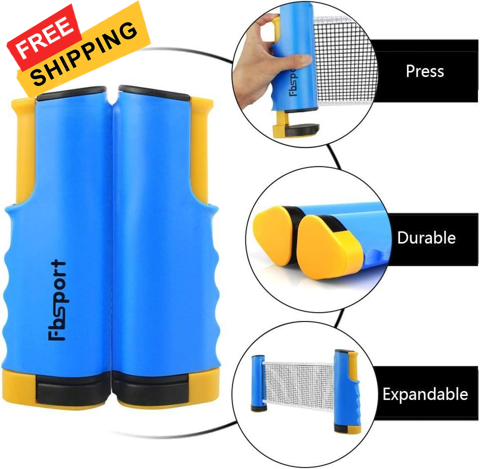 FBSPORT Ping Pong Paddle Set, Portable Table Tennis Set with ...