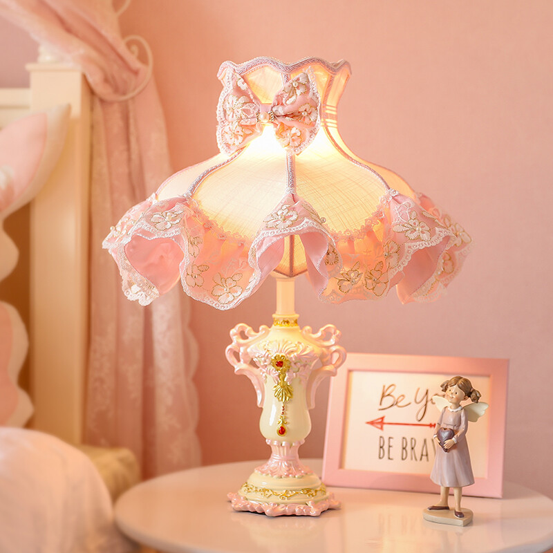 Pink Princess Led Table Lamps for Girl Bedroom Bedside Lamp Desk Light ...