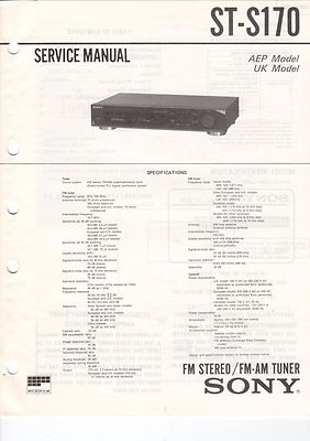 SONY - ST-S170 - Service Manual - B2924 | eBay