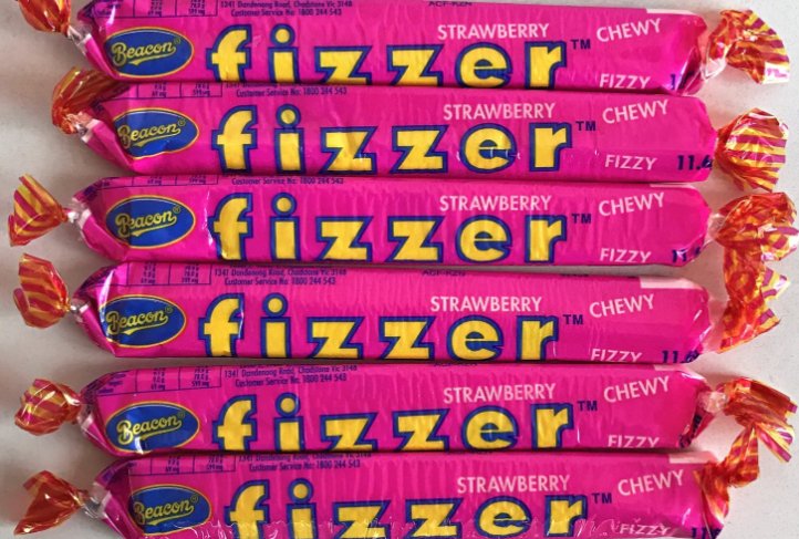 72 STRAWBERRY FIZZERS CHEWY PINK LOLLIES FIZZER CANDY BUFFET KIDS PARTY ...