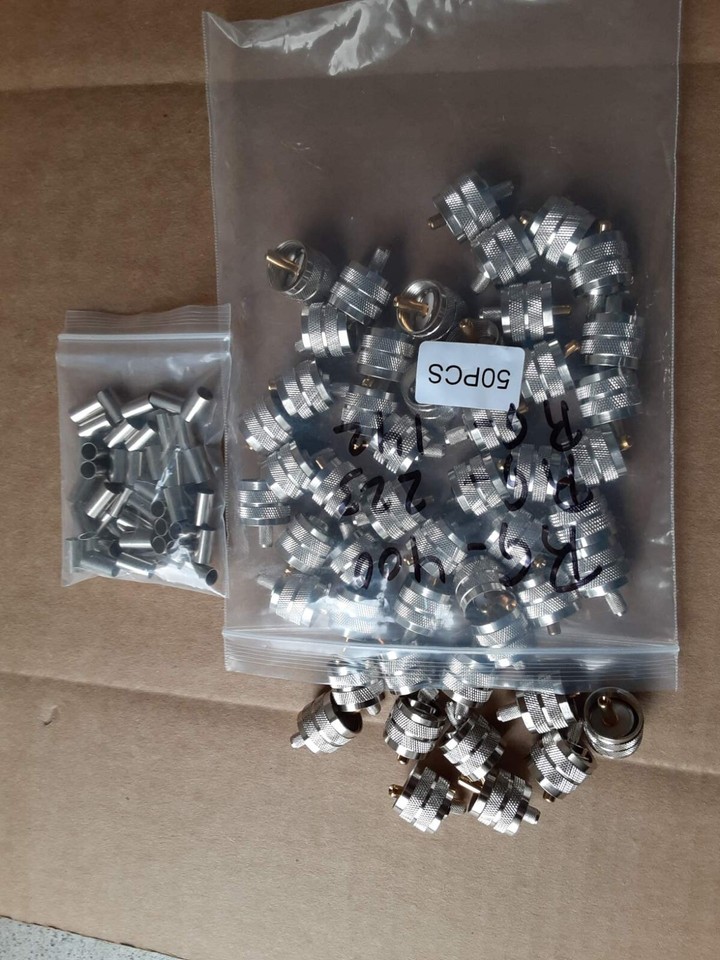 50 pack PL259 Male UHF Coax Connector for RG-400,RG-142,RG-223 cable | eBay