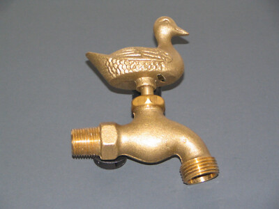 Solid Brass Duck Handle Outdoor Water Faucet - Duck Faces Front In Off ...