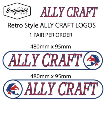 ALLY CRAFT Logos Retro Style 1 pair per order | eBay