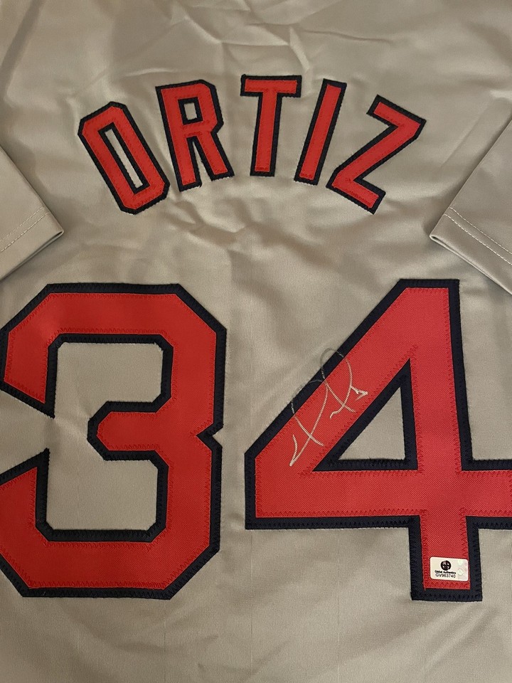 DAVID ORTIZ BIG PAPI Signed Auto Custom Gray Jersey MLB HOF Boston Red ...