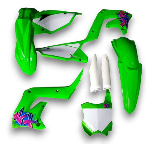 Plastics + Graphics Kawasaki KX Restyle KX125 KX250 2004 2005 2006 2007 ...