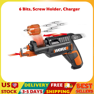 Worx 4V Electric Screwdriver, Rechargeable Cordless Power Screwdriver ...