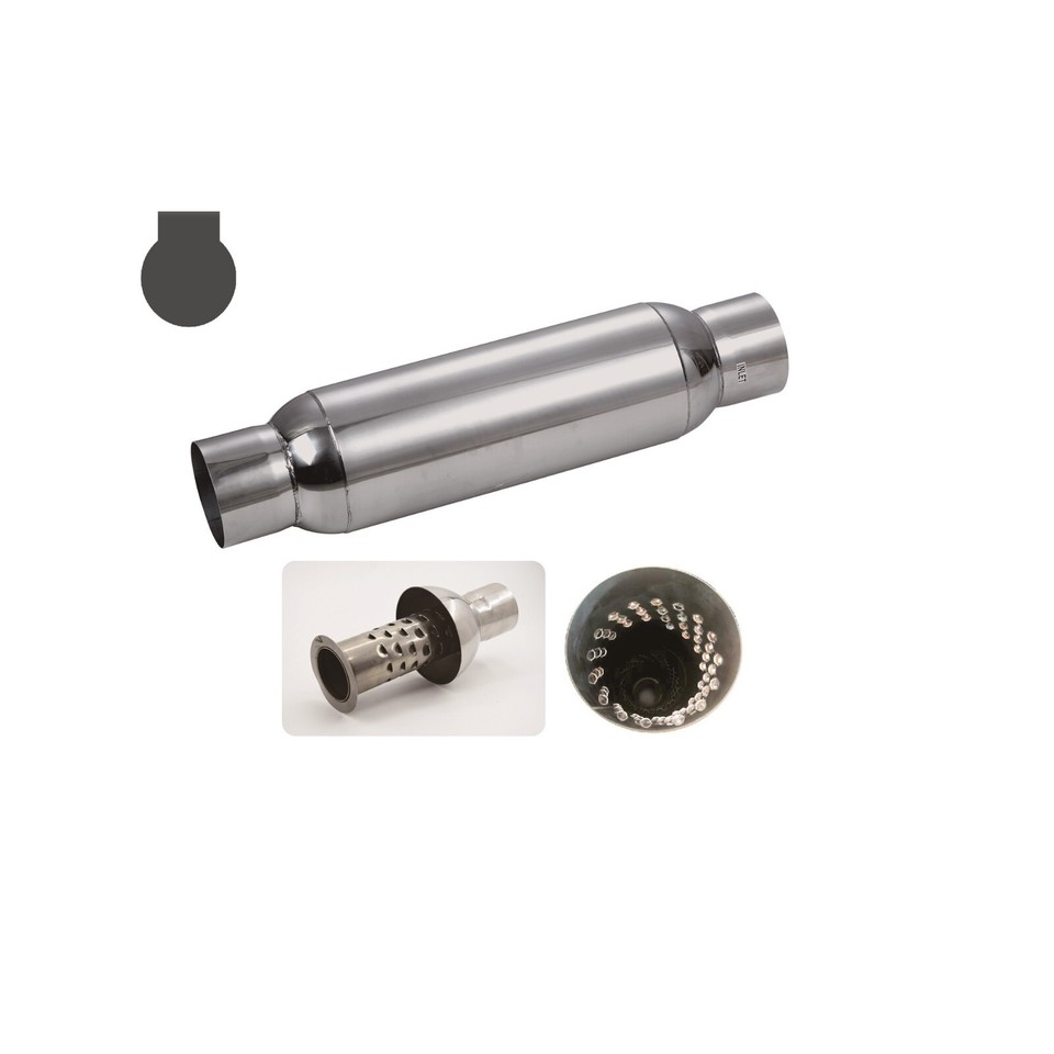 Universal Turbine Muffler 3.0" Inlet/Outlet 26'' OAL 6'' Body Stainless ...
