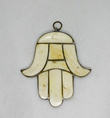 Rare Ancient Vintage Moroccan Bone & Bronze Judaica Hand Of Fatima ...