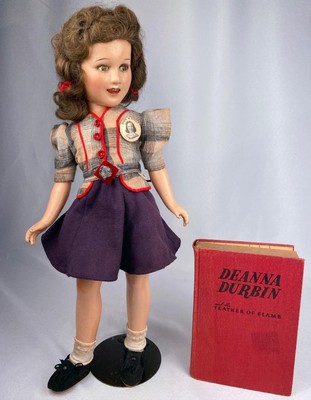 Antique IDEAL 21in Deanna Durbin compo Doll-Outfit, Book & Stand-All ...
