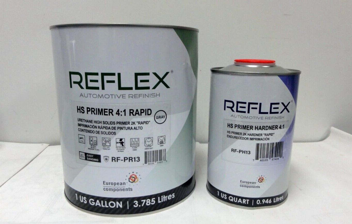 REFLEX HS 2K Primer Premium Urethane 4:1 Gallon Kit Rapid Gray Fast Dry ...