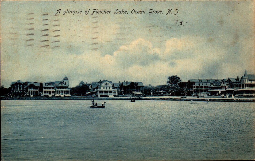 Postcard Glimpse of Fletcher Lake Ocean Grove New Jersey 1908 Postmark ...
