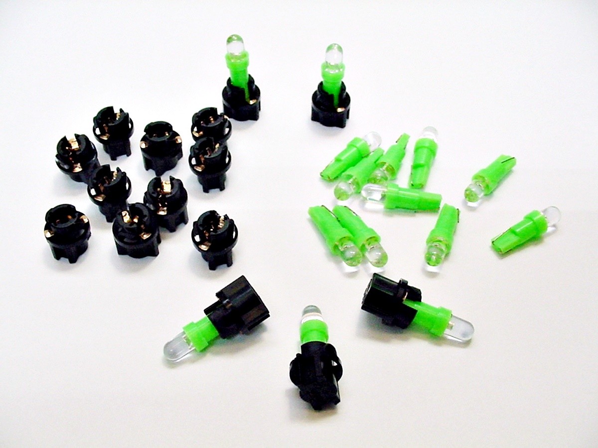 15 Green Dome Light Bulbs LEDs 3/8 Sockets Instrument Panel Cluster ...