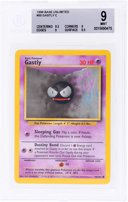 1999 Pokemon Base Set Gastly Gastly #50 BGS 9 | eBay