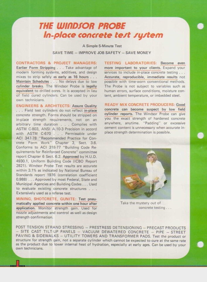 Windsor Probe - in-place concrete test system, 75 silver probes and ...