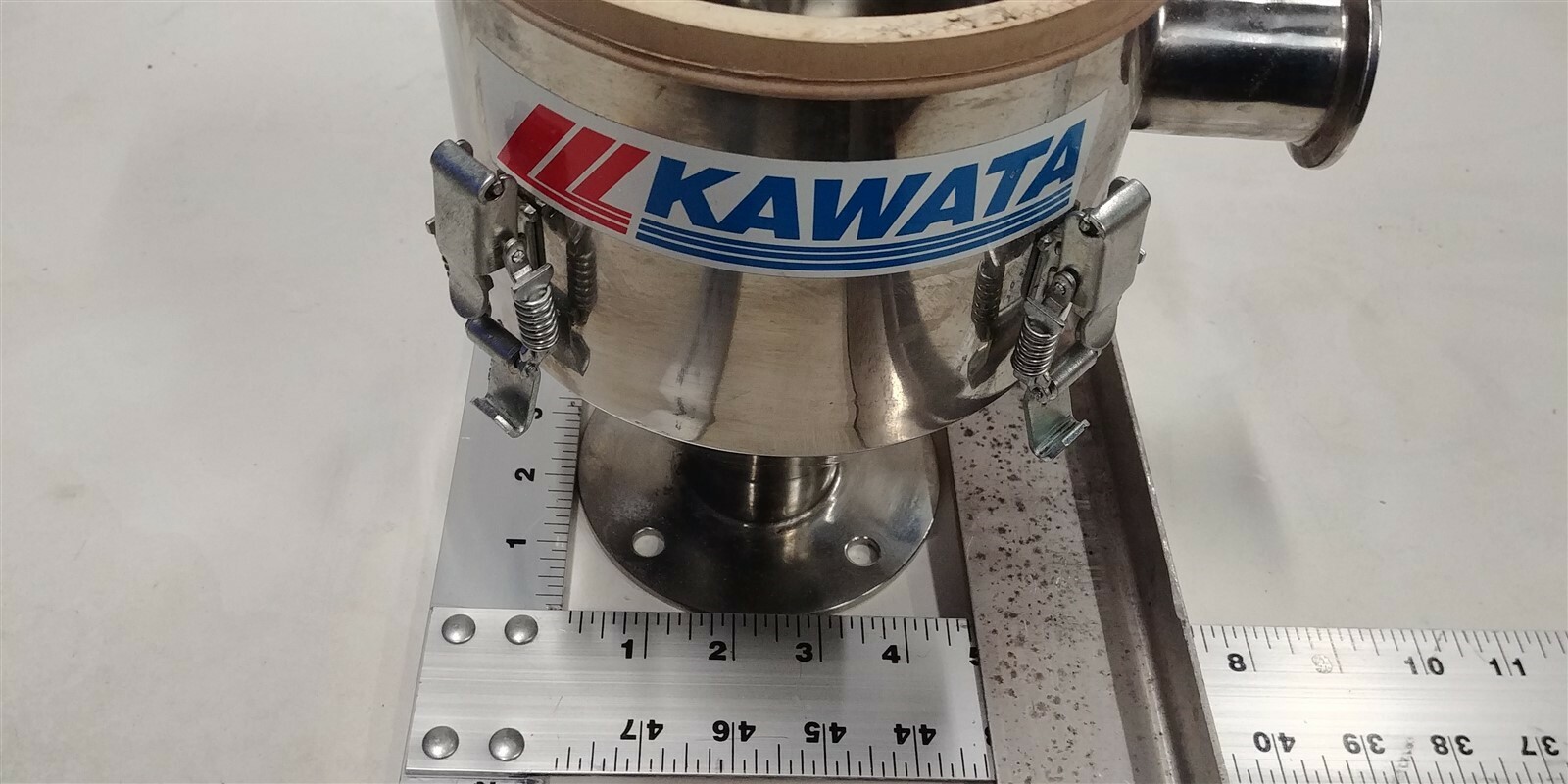 Kawata Plastic Material Loader Hopper 5" Base 7 1/2" Top 6 1/4" Filter ...
