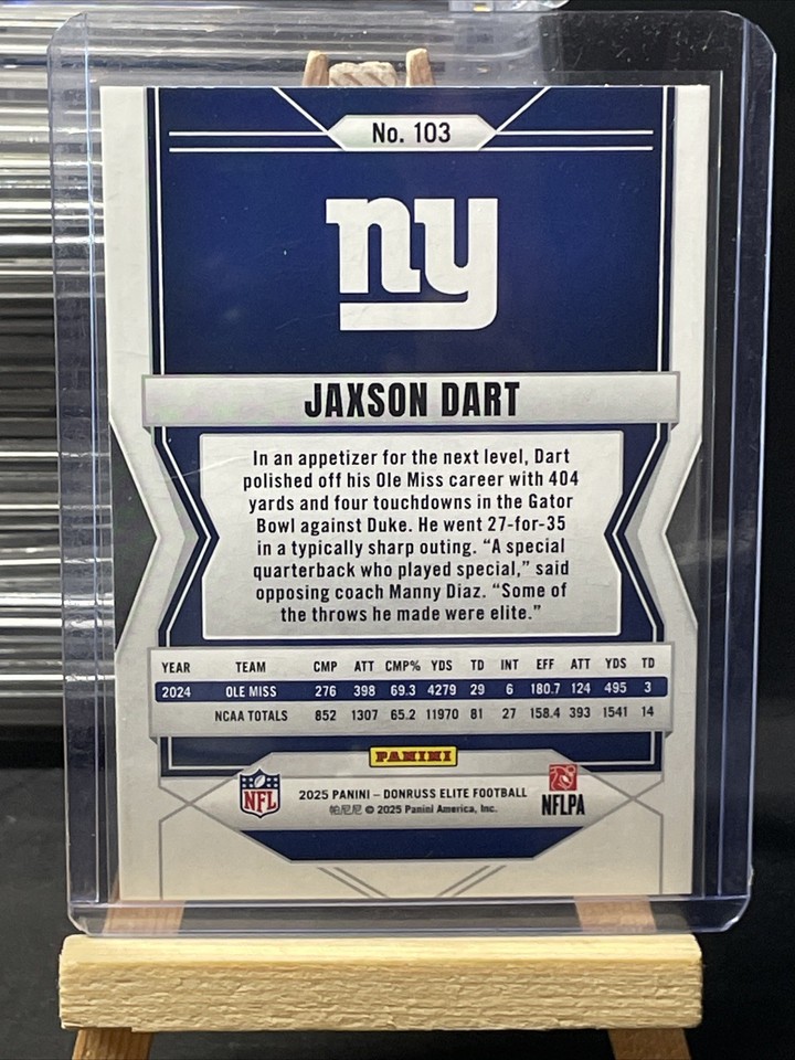 2025 Panini Donruss Elite - Rookies Jaxson Dart #103 Pink Ink (RC) | eBay