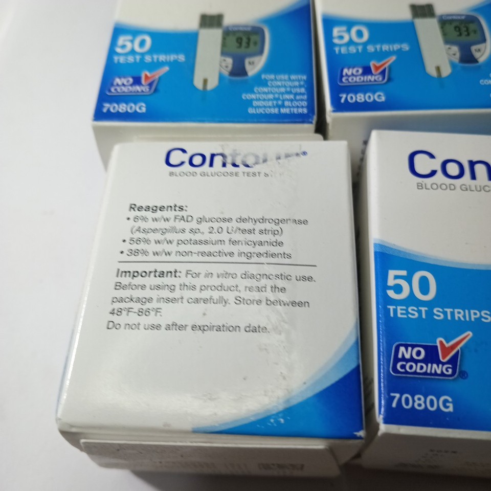 CONTOUR (4) Blood Glucose= 200 Test STRIP No Coding 7080g | eBay