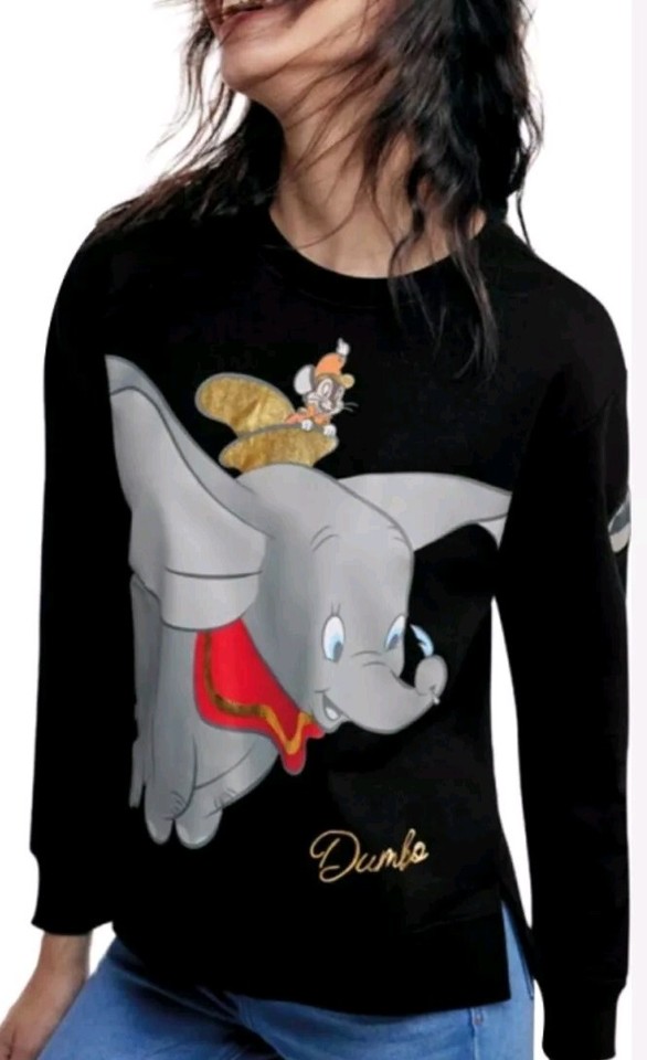 ZARA X DISNEY DUMBO SWEATSHIRT TOP Ladies SML MED Timothy Q. Mouse ...