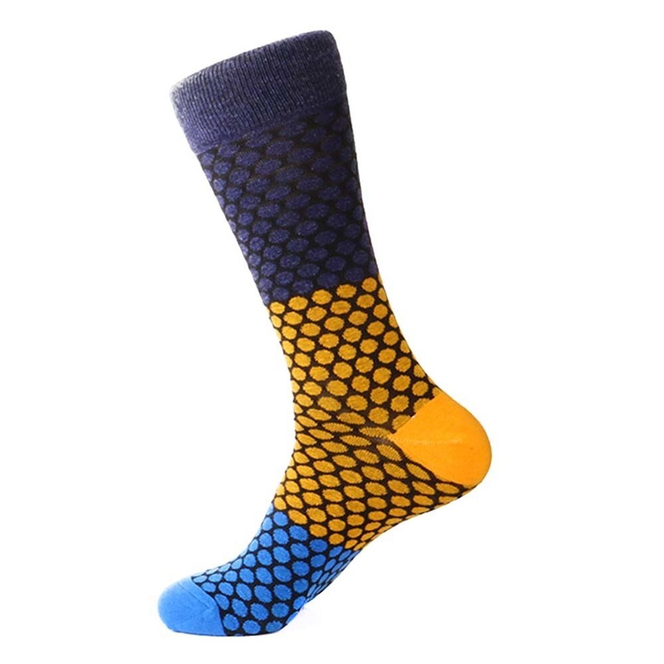 Steven Land Denim Multi Honeycomb Printed Pattern Men's Socks | eBay