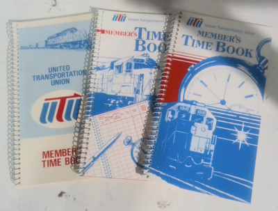 VINTAGE 3 United Transportation Union Member's Time Book 1986 1991 1992 ...