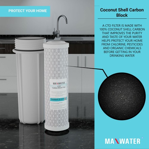25 Pack 10" x 2.5" Coconut Shell CTO Carbon Block Water Filter, RO ...