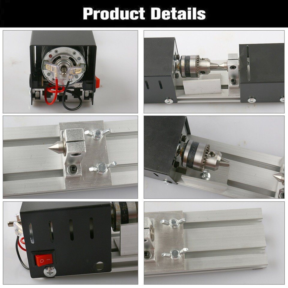 100W Woodworking Mini Metal Lathe Small Wood Bead Lathe Polisher ...