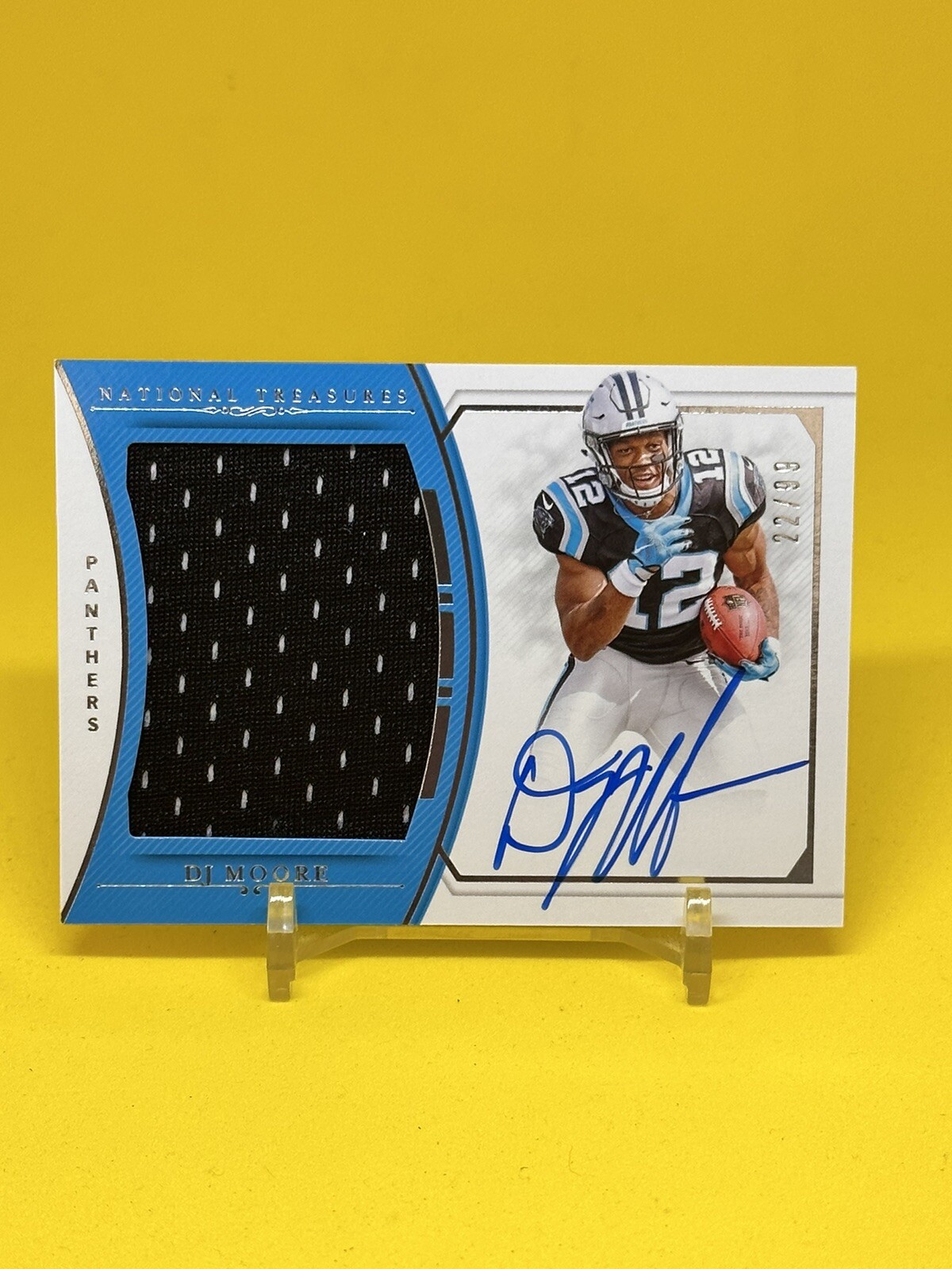2018 Panini National Treasures #RMS-DM DJ Moore Jumbo Rookie Patch Auto ...